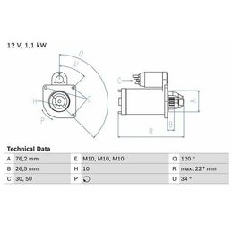 Bosch Anlasser (0 986 017 060) für Ford Courier Focus III Fiesta VI Mondeo IV II