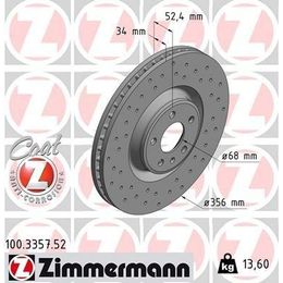 Zimmermann Bremsscheibe SPORT COAT Z 100.3357.52 GelochtVorne Rechts Links für AUDI A7 3.0 TDI A6 C7 2.8 FSI quattro TFSI 2.0 A8 S6 S7 hybrid