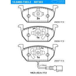 ATE Bremsbeläge vorne (13.0460-7303.2) für Skoda Octavia IV Audi A3 Seat Leon