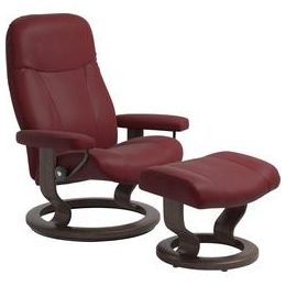 Relaxsessel stressless "Garda" Sessel Gr. Leder BATICK, mit Rückenverstellung-mit Kopfteilverstellung, B/H/T: 76cm x 100cm x 71cm, rot (bordeaux batick) mit Classic Base, Größe M, Gestell Wenge