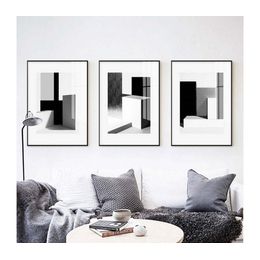 FIDDY Leinwandbild Schwarz-weißer dreidimensionaler Heimdekorations-Malkern