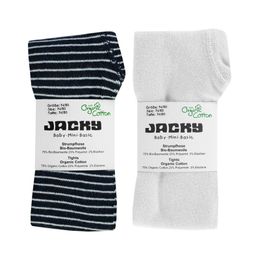 Jacky - Baby-Strumpfhose BASIC Jacky 2er-Pack in marine/weiß, Gr.74/80