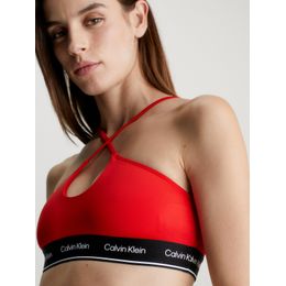 Calvin Klein Bikini-Oberteil, Kreuzträger, Logo-Bund, für Damen, rot, XS