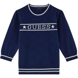 Guess Sweatshirt, Strick-Rippbündchen, Logo-Print, für Kinder, blau, 152