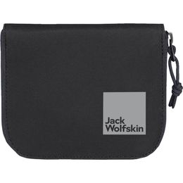 Jack Wolfskin Brieftasche, Reißverschluss, Markenpatch, schwarz