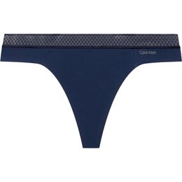 Calvin Klein Sed Comfort Light Tanga, verzierter Bund, für Damen, blau, M