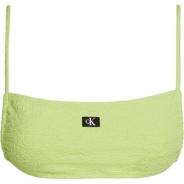 Calvin Klein Bikini-Oberteil "Monogram Textur", Bustier, Logopatch, für Damen, grün, L