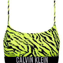 Calvin Klein Bikini-Oberteil "Intense Power", Bustier, Allover-Print, für Damen, gelb, L