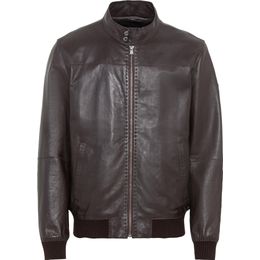 Otto Kern Lederjacke, Stehkragen, Rippbündchen, für Herren, braun, 50