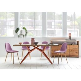 Sit Esstisch Tables, mit elegantem Metallgestell, Shabby Chic, Vintage, orange