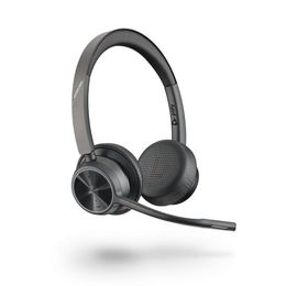 Poly Voyager 4320 UC Stereo USB-C Teams Wireless-Headset (Noise-Cancelling, Stummschaltung, Bluetooth, Stereo Bluetooth Kopfhörer, Noise Canceling), schwarz