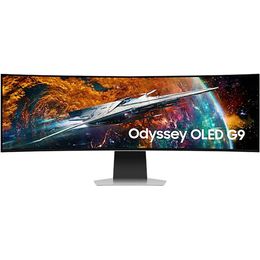 Samsung Odyssey OLED G9 S49CG954SU Curved-Gaming-OLED-Monitor (124 cm/49 ", 5120 x 1440 px, Quad HD, 0,03 ms Reaktionszeit, 240 Hz, OLED, 0.03ms (G/G), silberfarben