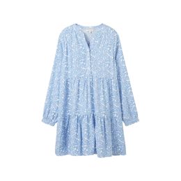 Tom Tailor Mädchen Kleid mit Livaeco by Birla Cellulose™, blau, Allover Print, Gr. 152