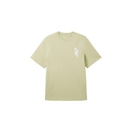 Tom Tailor Denim Herren T-Shirt mit Print, grün, Print, Gr. XL