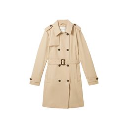 Tom Tailor Damen Basic Trenchcoat, braun, Uni, Gr. XS