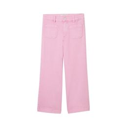 Tom Tailor Mädchen Wide Leg Hose mit Bio-Baumwolle, rosa, Uni, Gr. 122