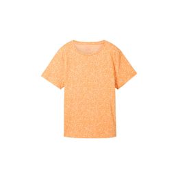 Tom Tailor Damen T-Shirt mit Print, orange, Print, Gr. L
