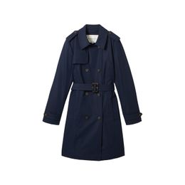 Tom Tailor Damen Basic Trenchcoat, blau, Uni, Gr. XL