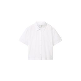 Tom Tailor Denim Damen Boxy Hemd, weiß, Uni, Gr. XL