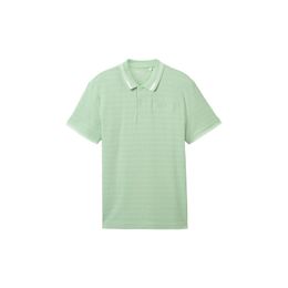 Tom Tailor Herren Poloshirt mit Struktur, grün, Uni, Gr. XL