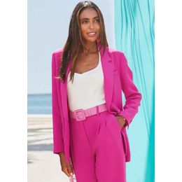 Lascana Longblazer mit Reverskragen und Schlitz hinten, Damenblazer, elegant-chic, rosa