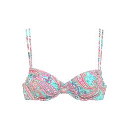 Venice Beach Bikini Top female size 80 Aqua / Apricot / Rose / White