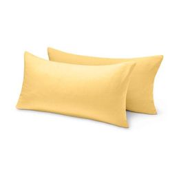 Tchibo 2 Jersey-Kopfkissenbezüge - Gelb - 100% Baumwolle
