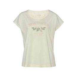 Vivance T-Shirt Damen Gr&ouml;&szlig;e XS creme / dunkelgr&uuml;n / ros&eacute;