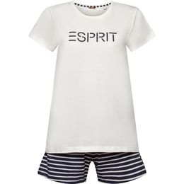 Esprit Mia Shorty, Bio-Baumwolle, Logo-Print, für Damen, weiß, 46