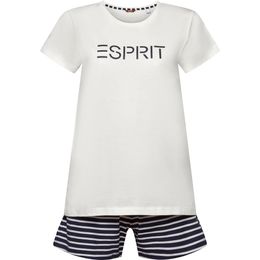 Esprit Mia Shorty, Bio-Baumwolle, Logo-Print, für Damen, weiß, 40