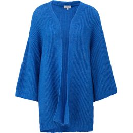 s.Oliver Strickjacke, Rippbündchen, für Damen, blau, 38