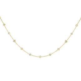 CAI Halskette Choker 925 Silber vergoldet mit Zirkonia 925/- Sterling Silber 32+5cm Glänzend