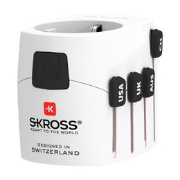 SKROSS Reisestecker "PRO World & USB" (7A), Weiß