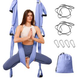 Leogreen - Aerial Yoga Schaukel Yoga Hängematte Set mit Tragetasche und Verlängerungsgurten, Trapez Sling für Home Gym Anti-Schwerkraft Inversion