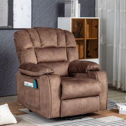 Merax TV-Sessel mit Vibration und Wärme, Seitentaschen und Timer, Fernsehsessel, Massagesessel elektrisch mit Aufstehhilfe, Relaxsessel mit 2