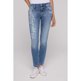 SOCCX Slim-fit-Jeans mit Bleaching-Effekten, blau