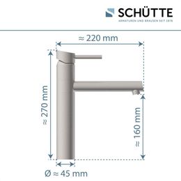 Schütte SCHÜTTE Küchenarmatur Edelstahl massiv, 360° schwenkbarer Wasserhahn Küche, Mischbatterie Küche