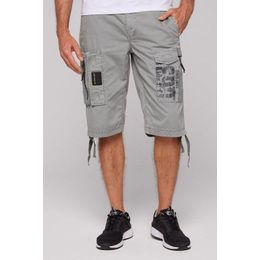 CAMP DAVID Cargoshorts mit Bindeband am Saum, grau