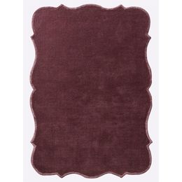 Teppich HEINE HOME Teppiche Gr. B/L: 60 cm x 90 cm, 12 mm, 1 St., rot (bordeau) Schurwollteppiche