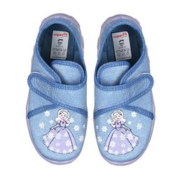 Superfit - Klett-Hausschuhe BONNY - SCHNEEPRINZESSIN in blau, Gr.30