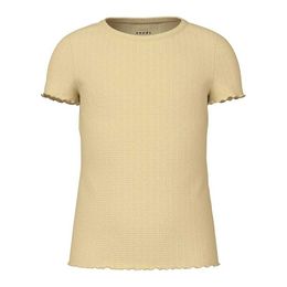 name it - T-Shirt NKFVIBSE CRINCLE in double cream, Gr.158/164