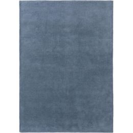 benuta Nest Wollteppich Bent Blau 120x170 cm - Naturfaserteppich aus Wolle