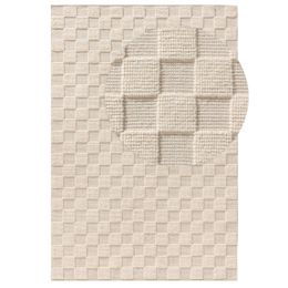 benuta Pure Kurzflor Teppich Jasper Cream 120x170 cm - Moderner Teppich für Wohnzimmer