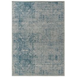 benuta Nest Flachgewebeteppich Frencie Blau 80x165 cm - Vintage Teppich im Used-Look