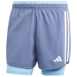 Adidas - Own The Run 3-Stripes 2in1 Shorts - Laufshorts Gr L lila/blau