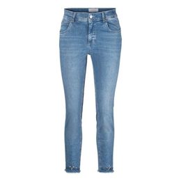 Angels 7/8-Jeans ORNELLA FRINGE SEQUIN mit Stickerei und Paillettenverzierungen am Beinabschluß, blau