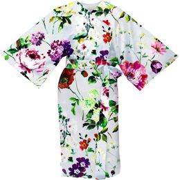 Apelt Kimono Emilia GOTS organic, Kurzform, Baumwolle, Gürtel, Blütenallover handgemalt mit schicken Schriftmotiven, bunt