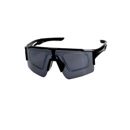 F 2 F2 Sonnenbrille Trendige Sportbrille inkl. Clip zur Verglasung, Halbrand, schwarz