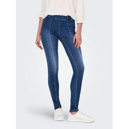 Only Skinny-fit-Jeans ONLWAUW MID SK ZIP CUT DNM, blau