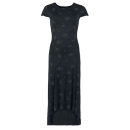 Gothicana by EMP Dress With Moon And Stars Alloverprint Langes Kleid schwarz in L